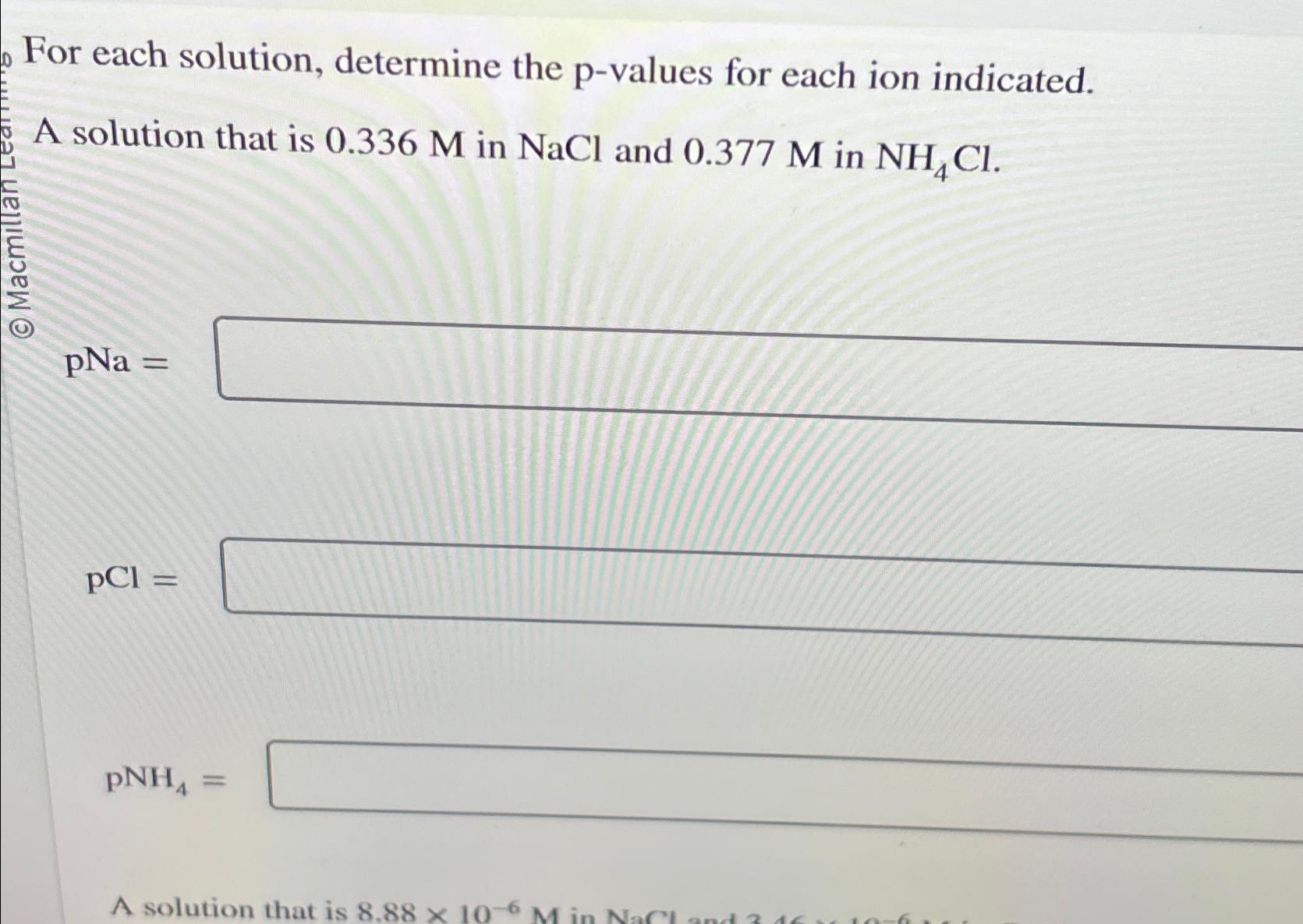 For each solution, determine the p-values for each | Chegg.com