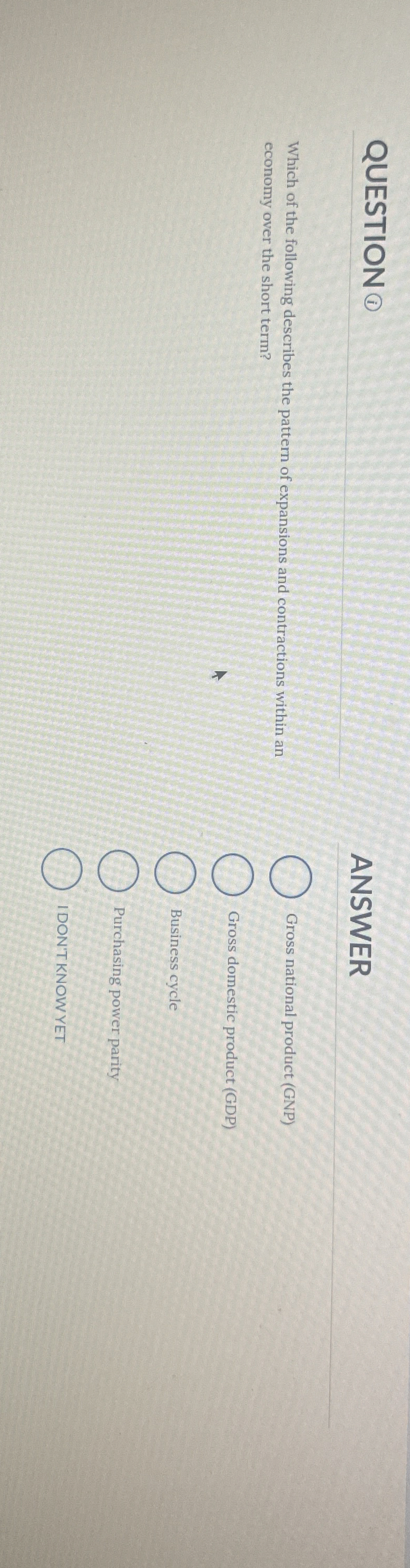 Solved Which of the following describes the pattern of | Chegg.com