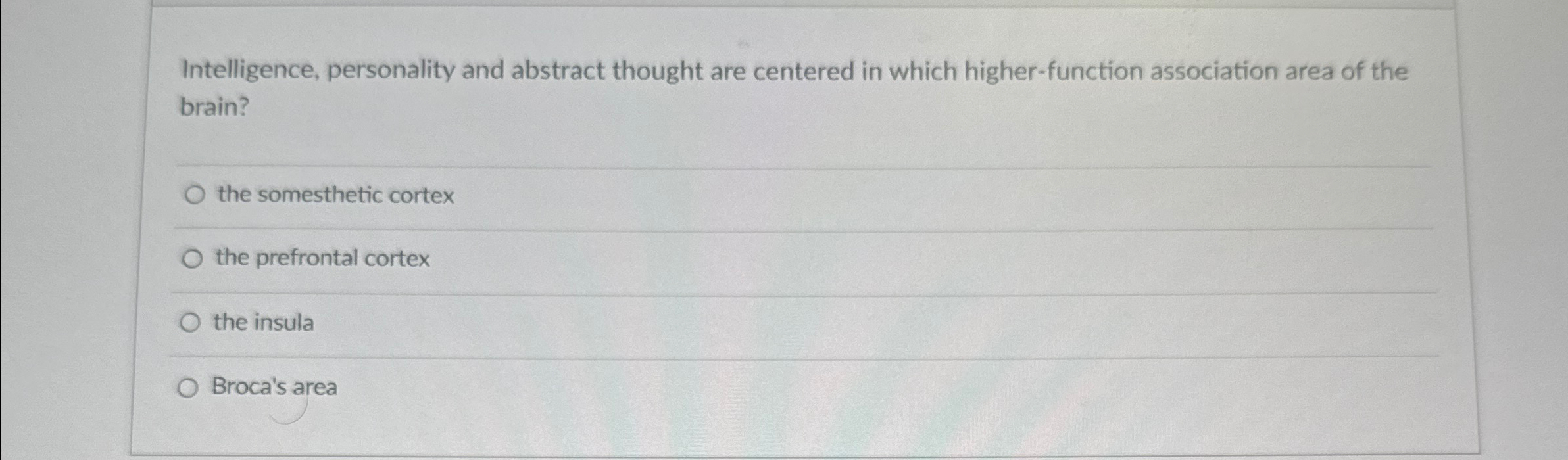 Solved Intelligence, personality and abstract thought are | Chegg.com