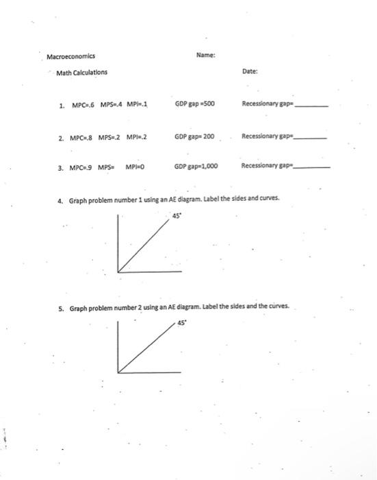 Solved 4. Graph problem number 1 using an AE diagram. Label | Chegg.com