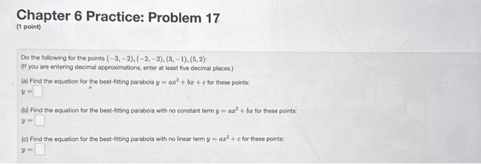 Solved Chapter 7 Practice: Problem 7 (1 point) Find the | Chegg.com