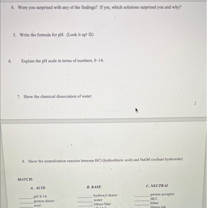 Solved Part 1: pH Laboratory INTRODUCTION: The amount of | Chegg.com