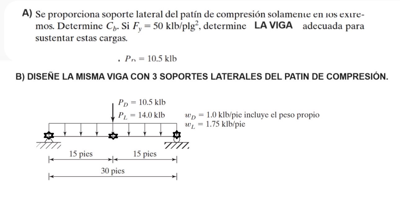 B) ﻿DISEÑE LA MISMA VIGA CON 3 ﻿SOPORTES LATERALES | Chegg.com