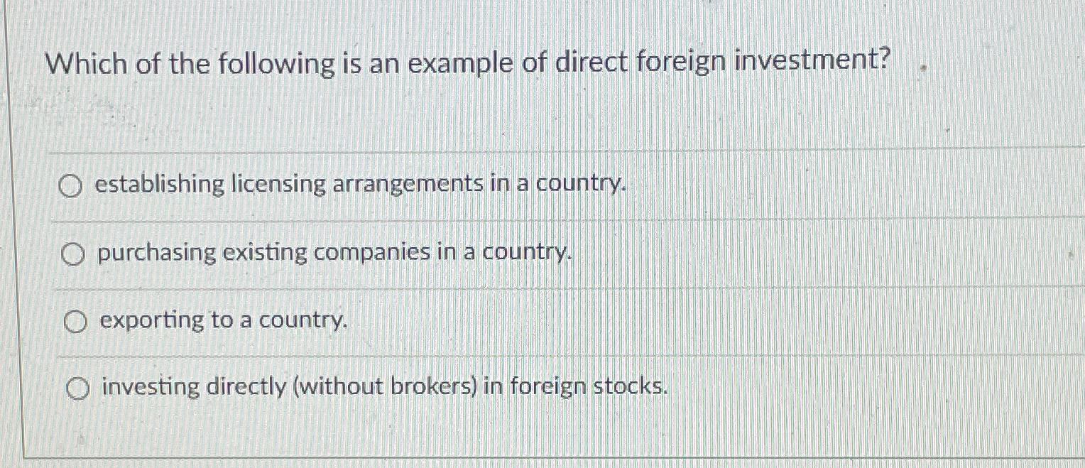 Solved Which of the following is an example of direct | Chegg.com