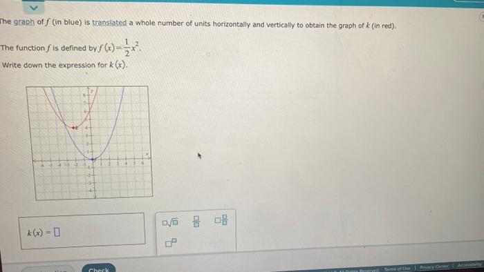 Solved The graph off (in blue) is translated a whole number | Chegg.com
