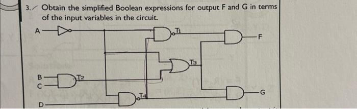 Solved Obtain the simplified Boolean expressions for output | Chegg.com