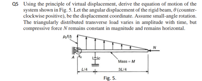 Solved 25 Using the principle of virtual displacement, | Chegg.com