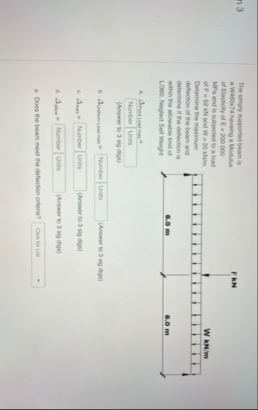 Solved n 3The simply supported bearn is a W460x74 ﻿haveing a | Chegg.com