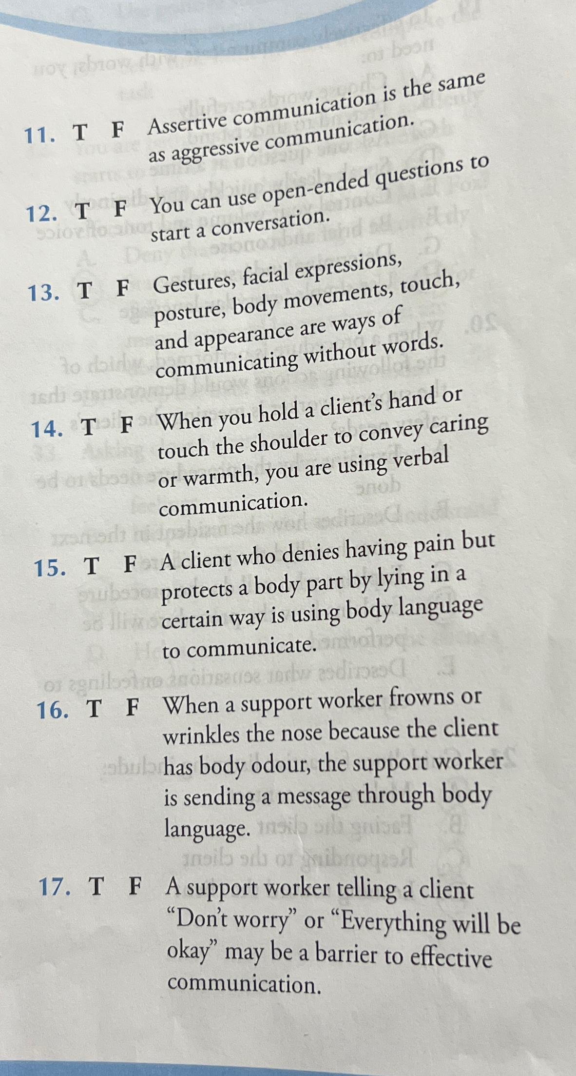 Solved T F Assertive communication is the same as aggressive | Chegg.com