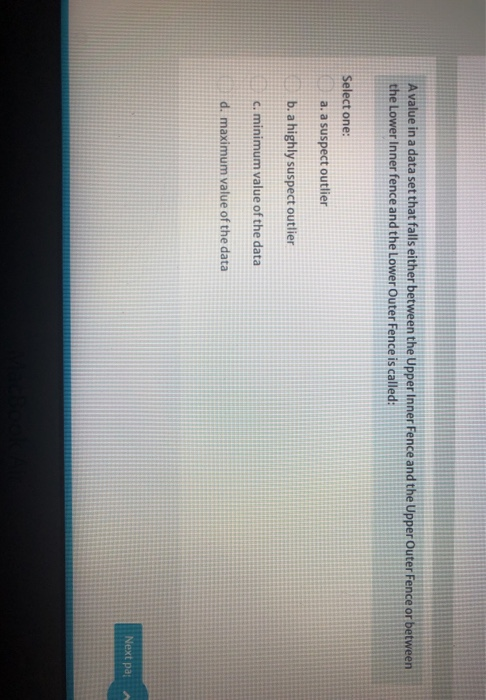 Solved A value in a data set that falls either between the | Chegg.com