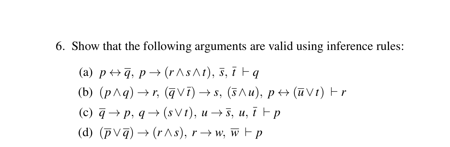 Solved Show that the following arguments are valid using | Chegg.com