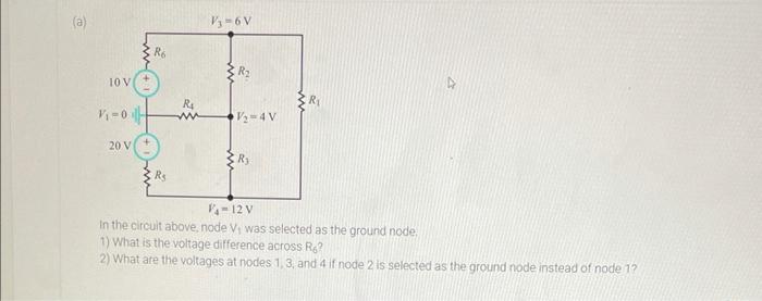 Solved (a) In the circuit above, node V1 was selected as the | Chegg.com