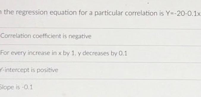 Solved the regression equation for a particular correlation | Chegg.com