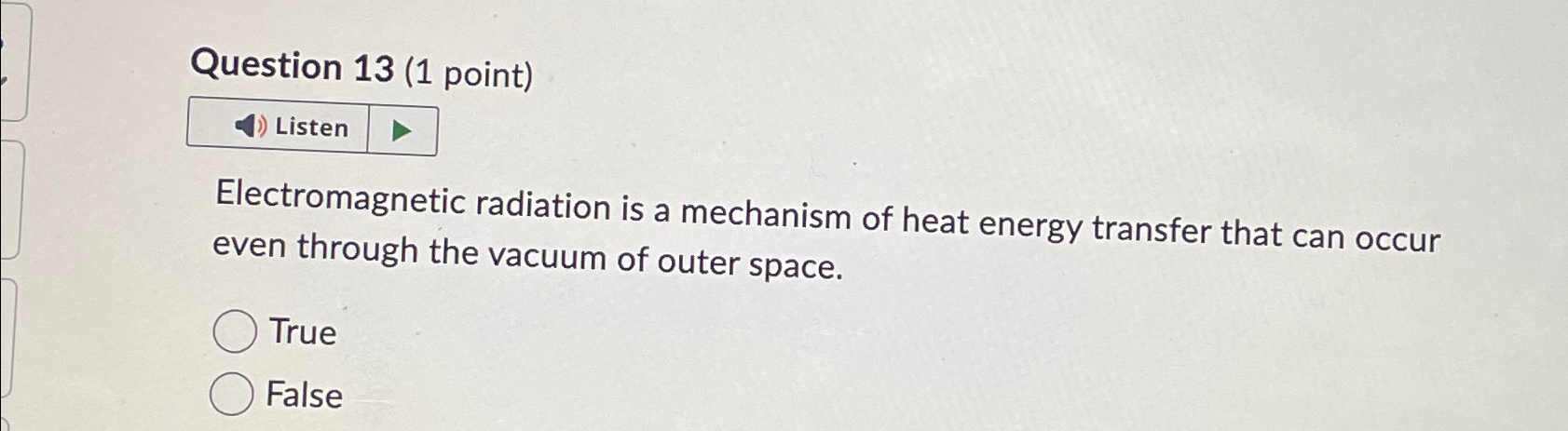 Solved Question 13 (1 ﻿point)Electromagnetic radiation is a | Chegg.com