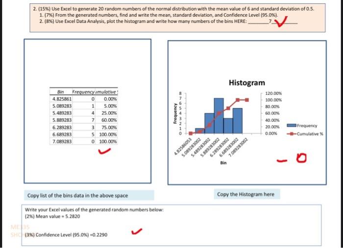 Solved how did they get bin values , frequency values ans | Chegg.com