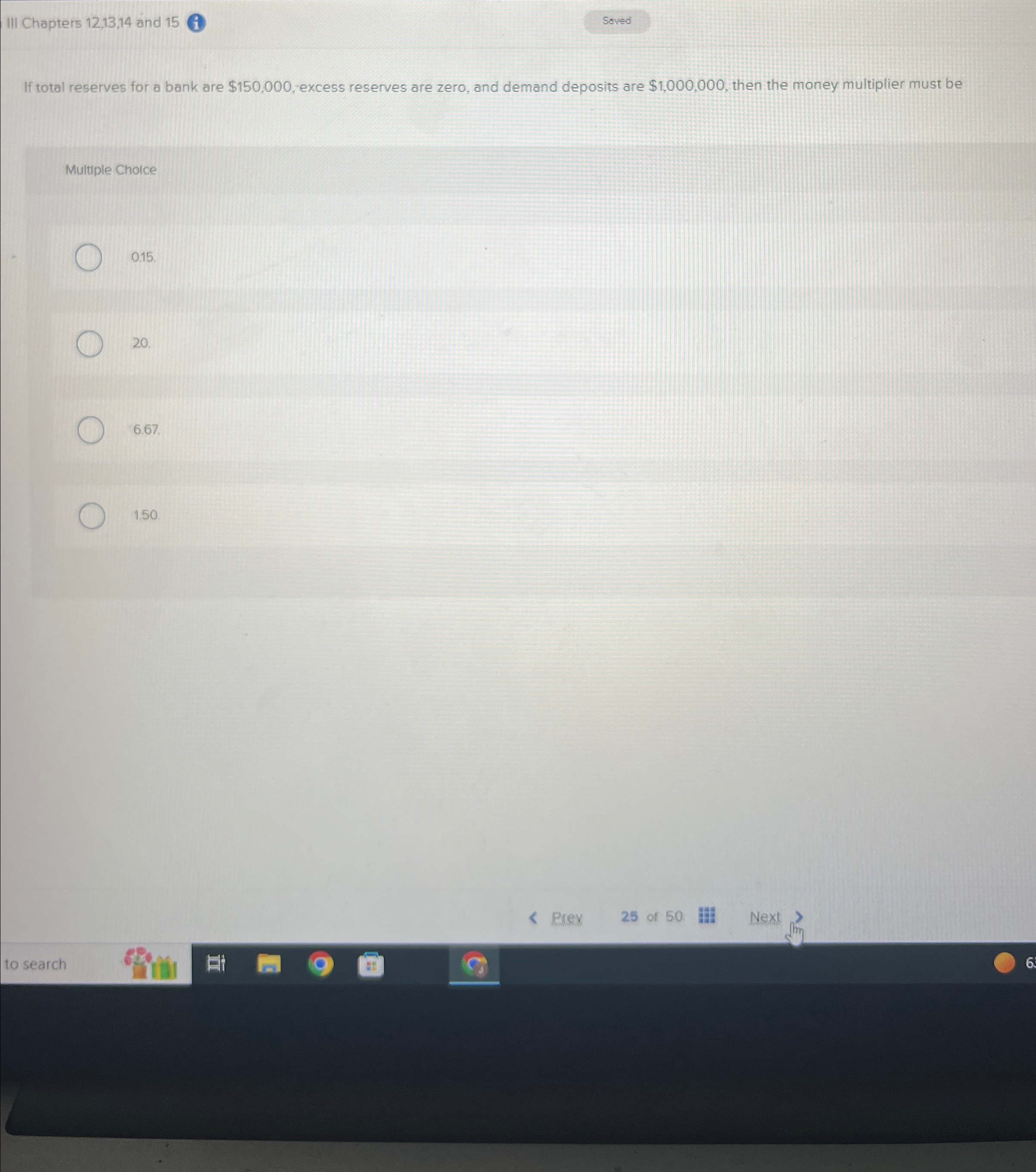 Solved I Chapters 12,13,14 ﻿and 15If total reserves for a | Chegg.com