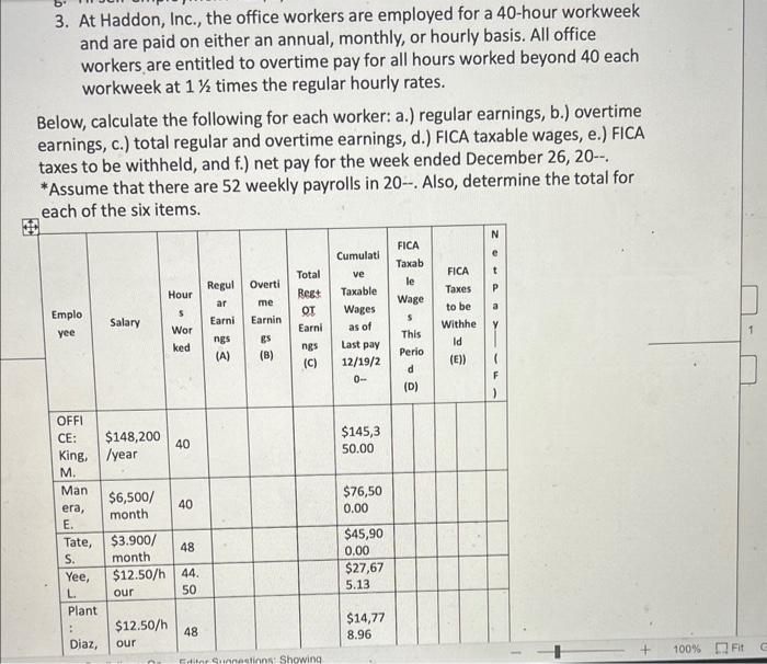 3. At Haddon, Inc., the office workers are employed | Chegg.com