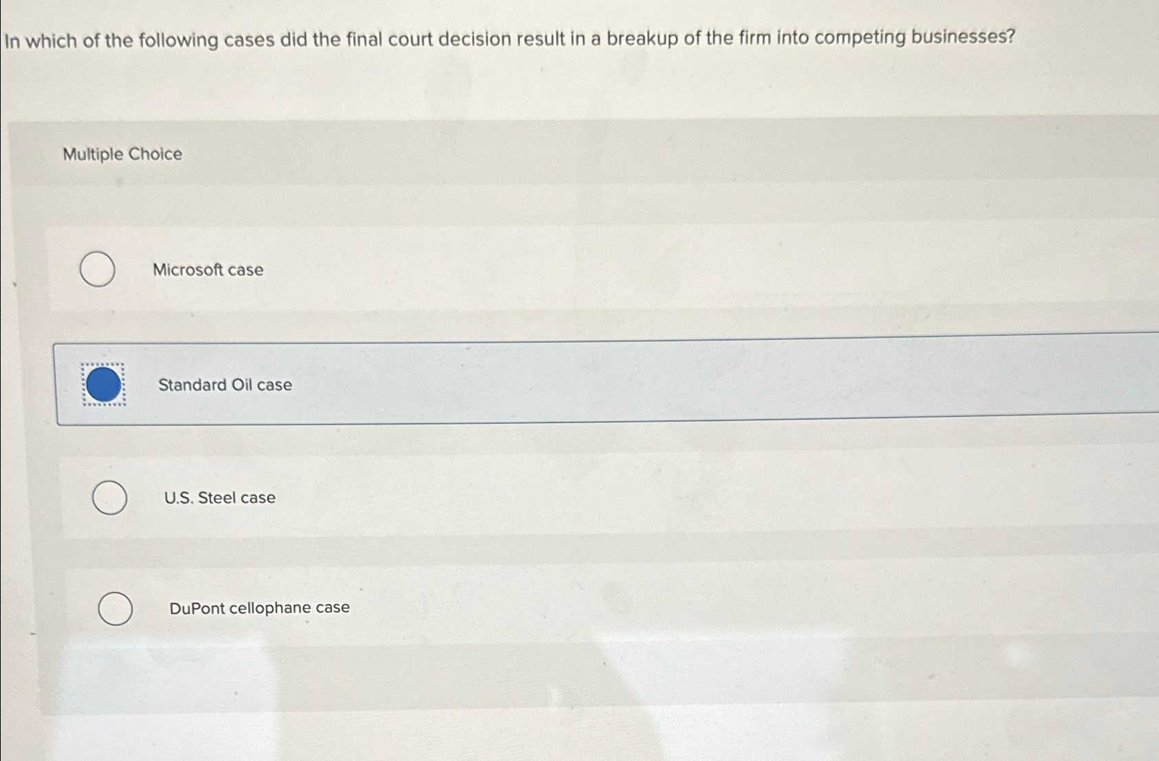 Solved In which of the following cases did the final court | Chegg.com