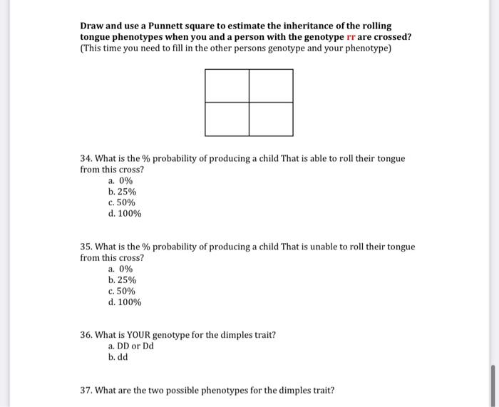 Solved Draw and use a Punnett square to estimate the | Chegg.com