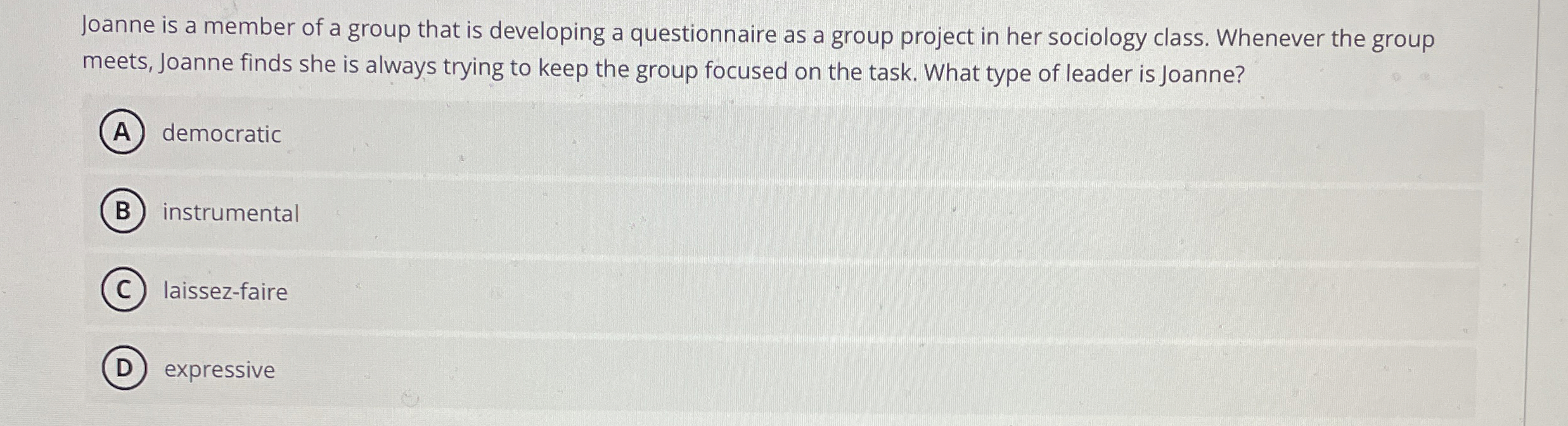 Solved Joanne is a member of a group that is developing a | Chegg.com