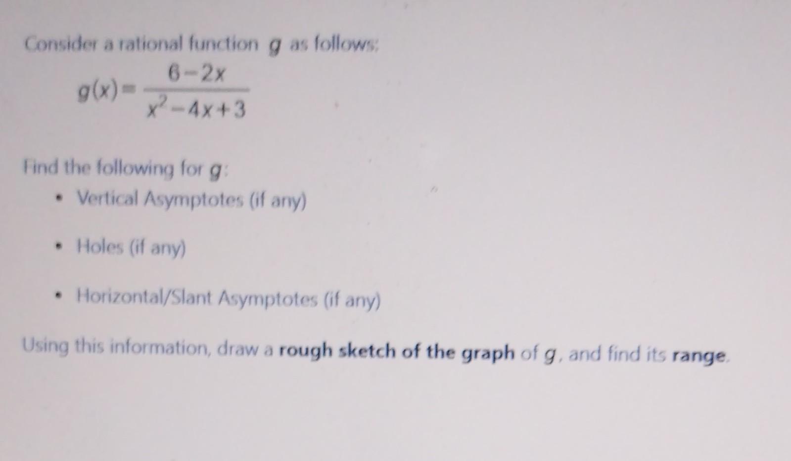 Solved Consider a rational function g as follows: | Chegg.com