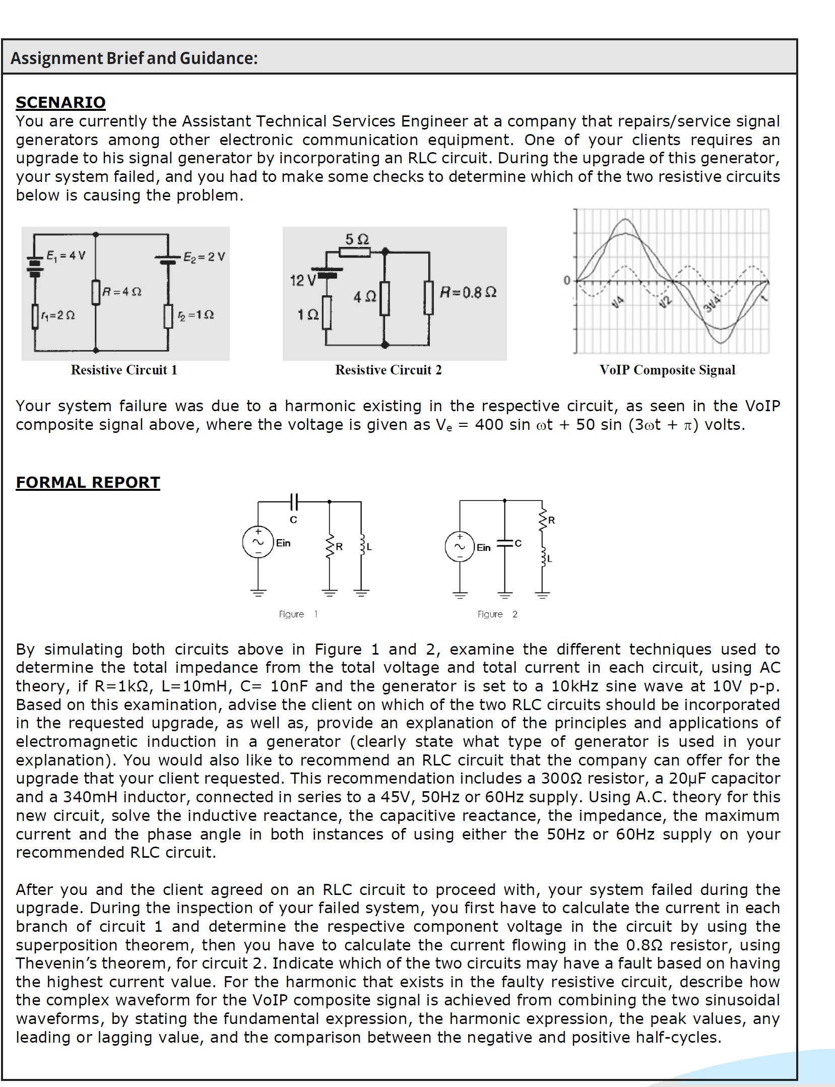 Solved Assignment Brief and Guidance:SCENARIOYou are | Chegg.com
