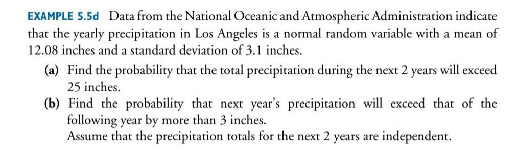 Solved EXAMPLE 5.5d Data from the National Oceanic and | Chegg.com