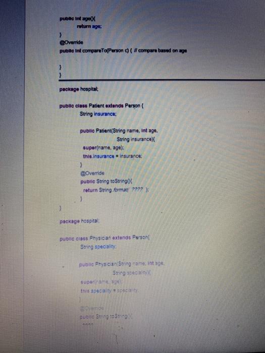 Solved package hospital publle abstract class Person | Chegg.com