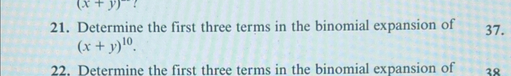 Solved Determine the first three terms in the binomial | Chegg.com