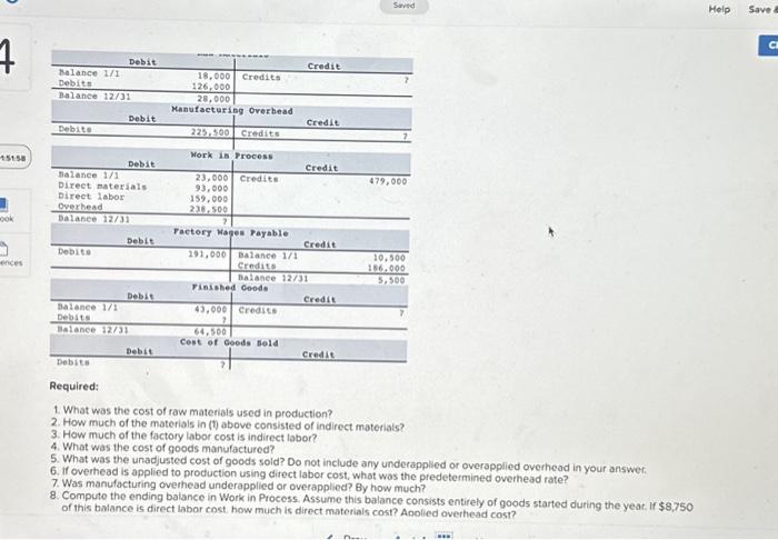 Solved 1. What was the cost of raw materials used in | Chegg.com