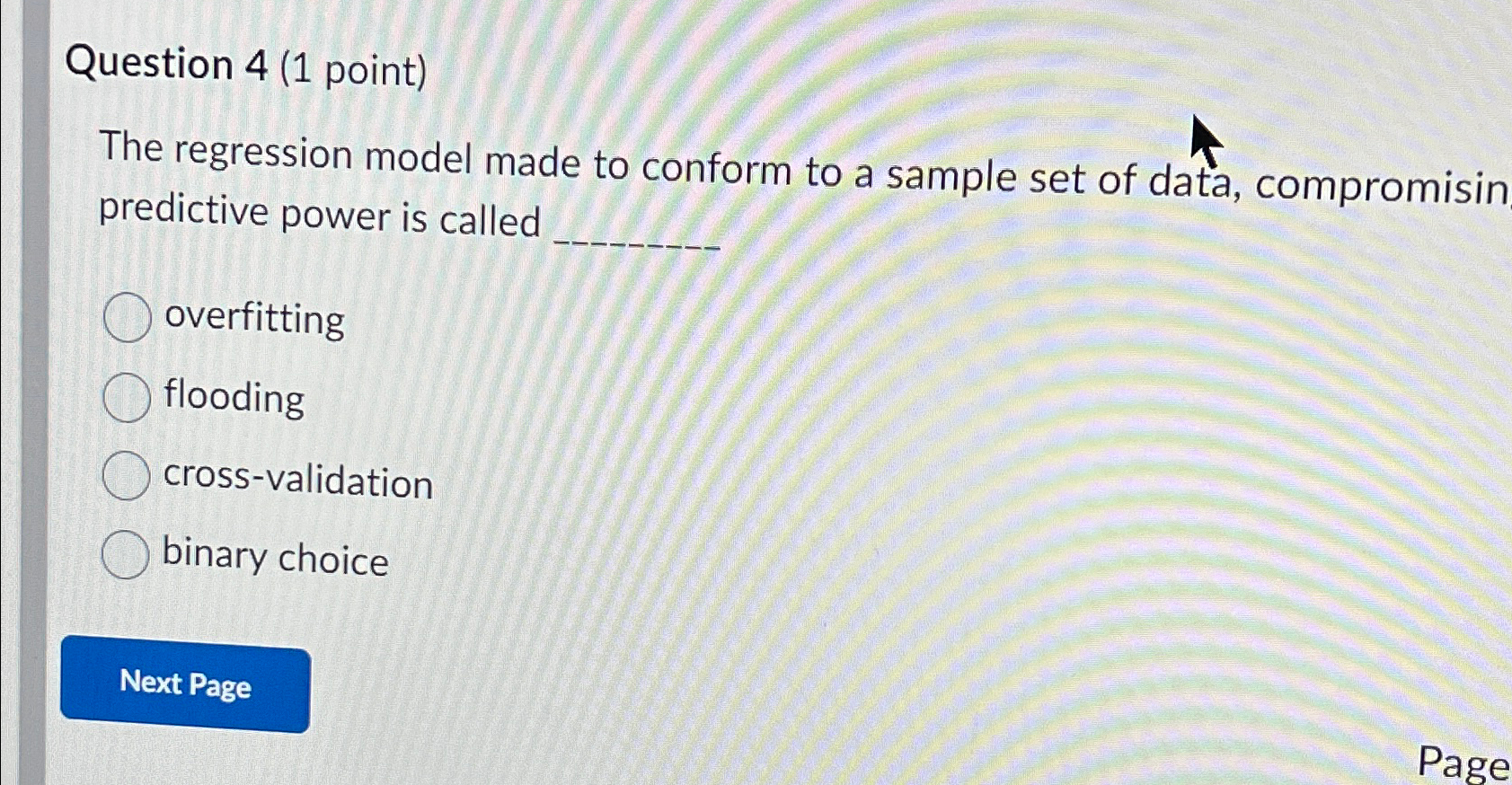 Solved Question 4 (1 ﻿point)The regression model made to | Chegg.com