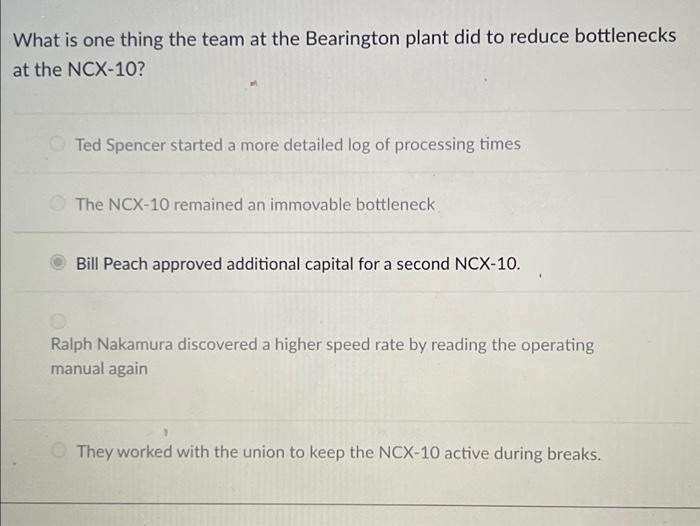 from the goal: What is one thing the team at the | Chegg.com