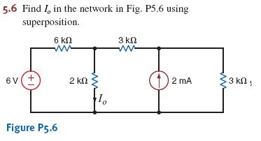 Solved Find I0 in the network in Fig. P5.6 using | Chegg.com