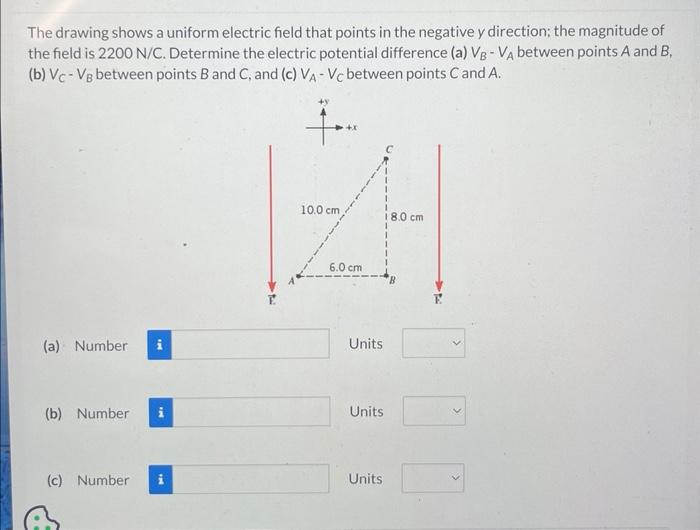 Solved The drawing shows a uniform electric field that | Chegg.com
