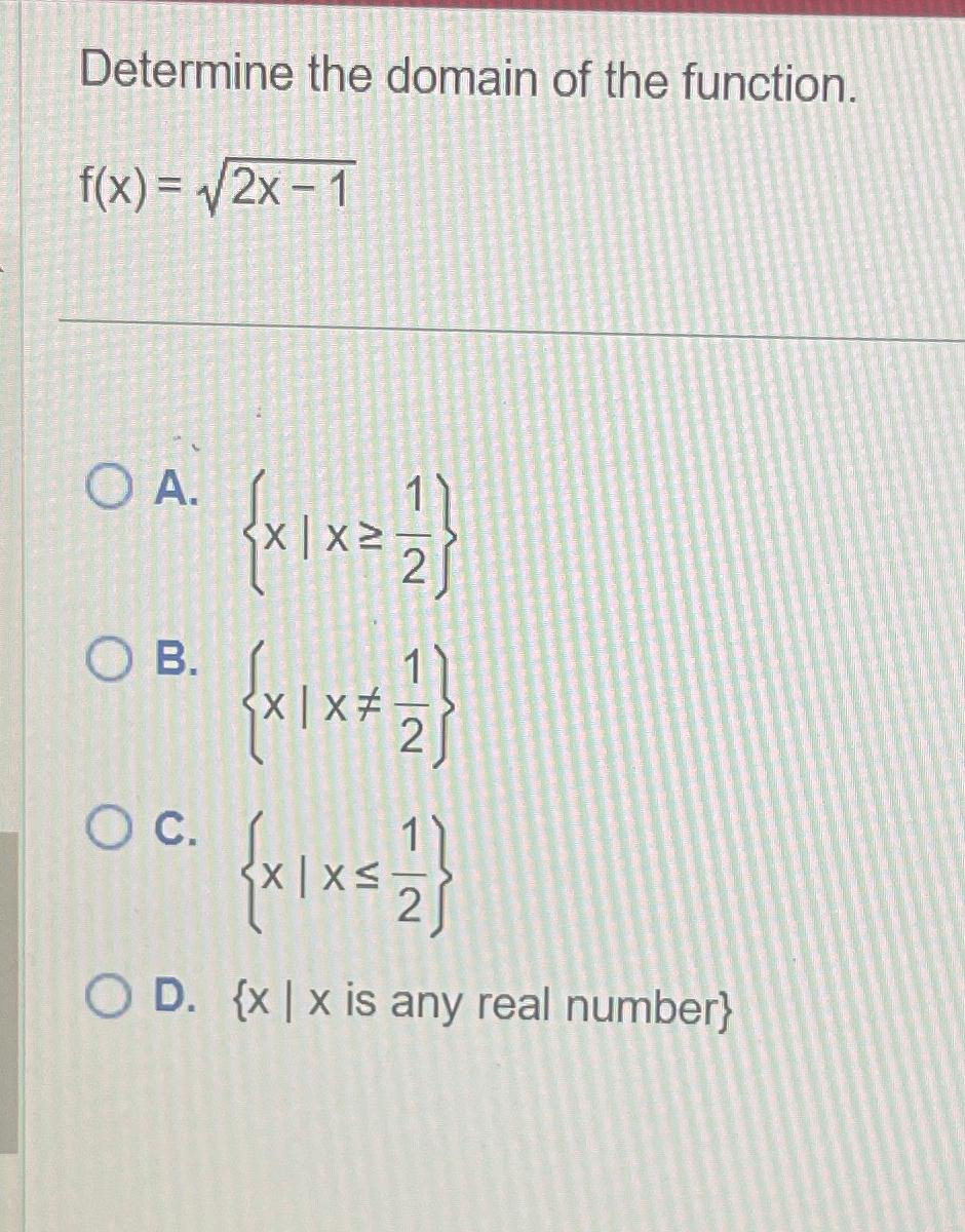Solved Determine the domain of the | Chegg.com