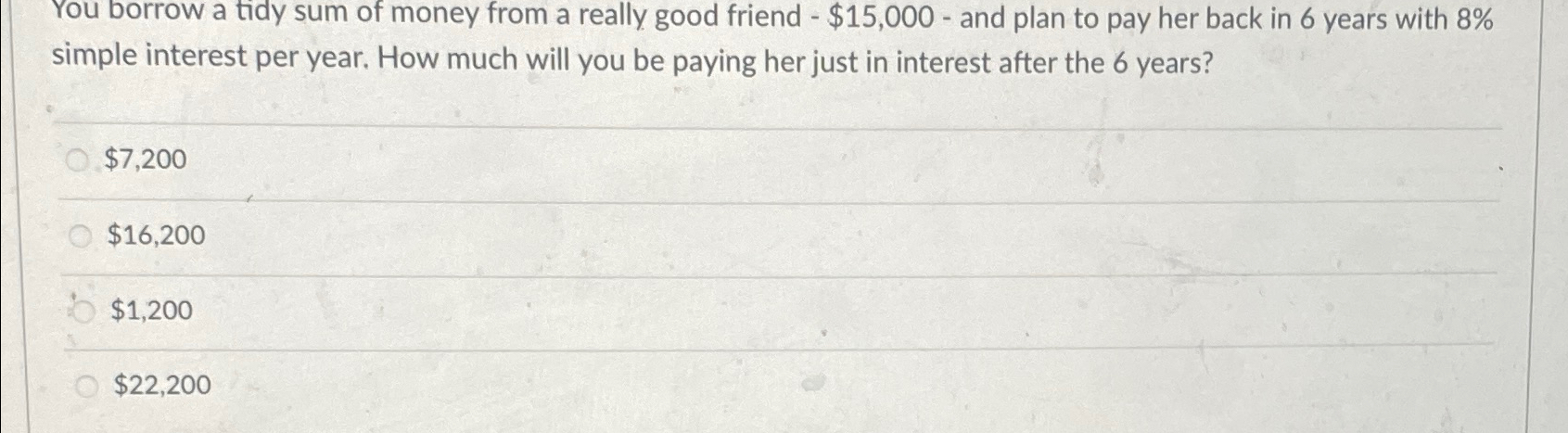 You borrow a tidy sum of money from a really good | Chegg.com