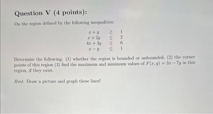 Solved On the region defined by the following inequalities: | Chegg.com