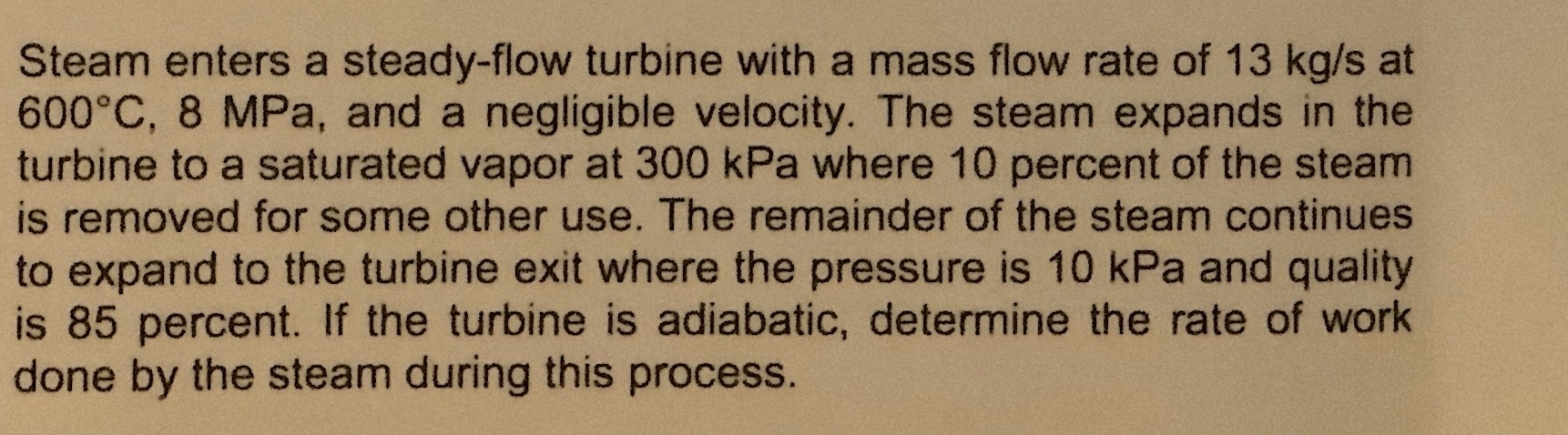 Solved Steam enters a steady-flow turbine with a mass flow | Chegg.com