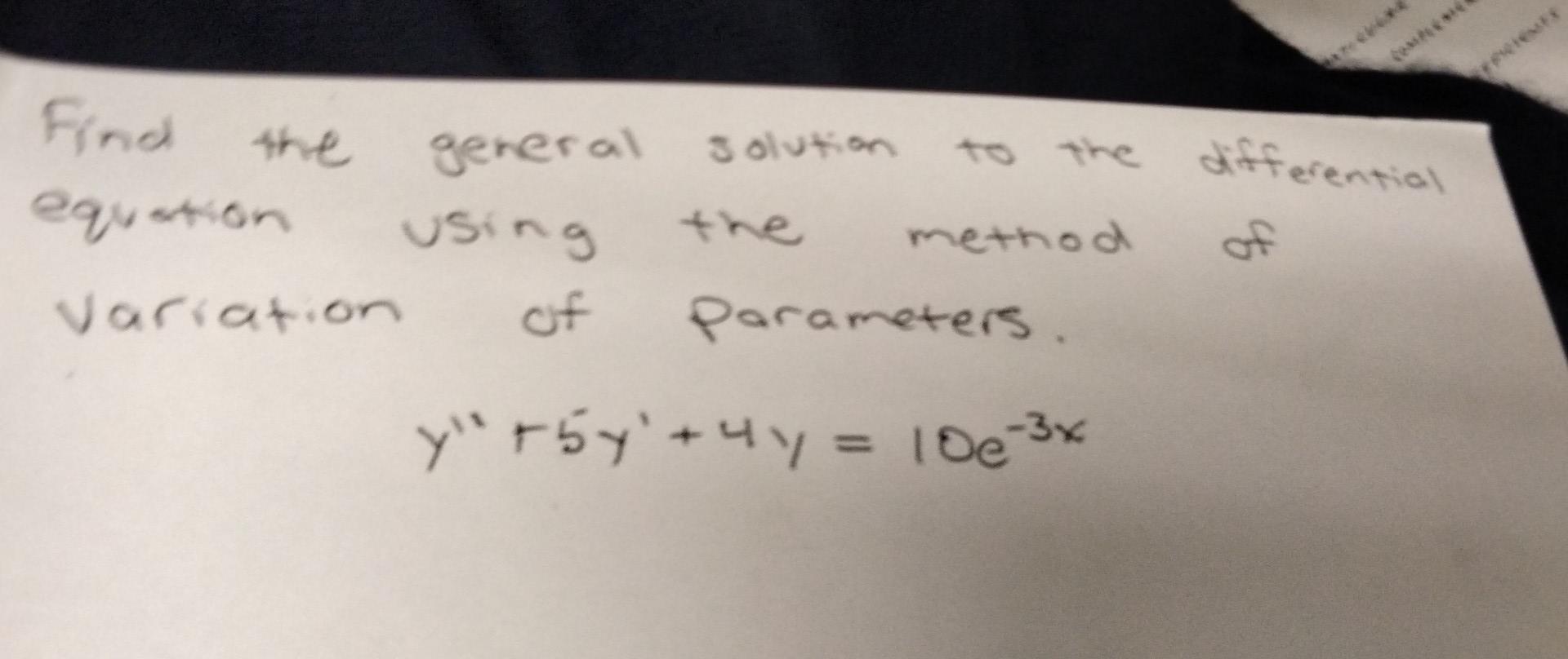 Solved Com res Find the solution differential general | Chegg.com