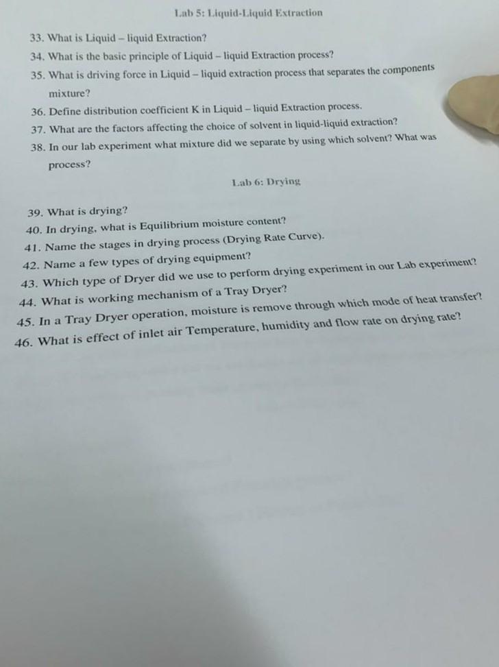 Solved Lab 5: Liquid-Liquid Extraction 33. What is | Chegg.com