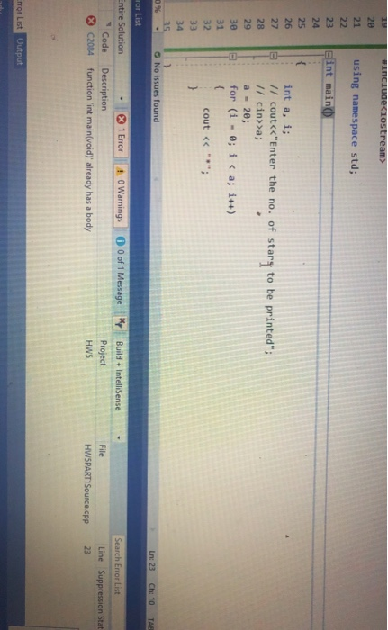 Solved include using namespace std; efint main( 20 21 22 23 | Chegg.com