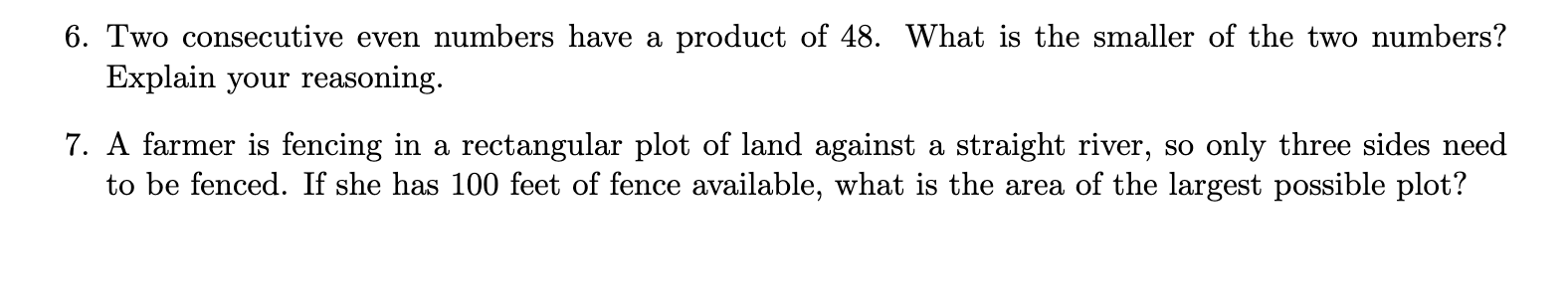 Solved Two consecutive even numbers have a product of 48 . | Chegg.com
