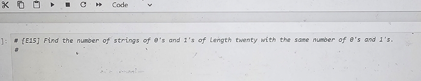 Solved [E15] ﻿Find the number of strings of θ 's and 1 's of | Chegg.com