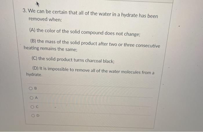 Solved 2. When a hydrate od copper(II) sulfate is heated | Chegg.com
