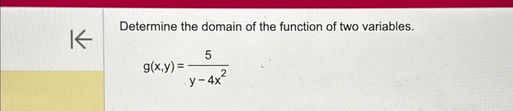 Solved Determine the domain of the function of two | Chegg.com