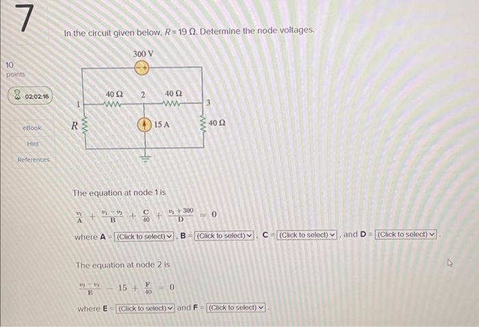 Solved In the circuit given below, R=19Ω. Determine the node | Chegg.com