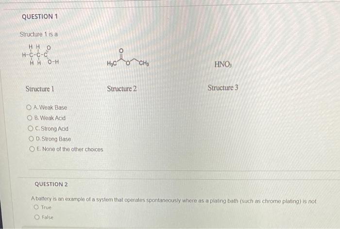 Solved Structure 1 is a HNO3 Structure 1 Structure 2 | Chegg.com