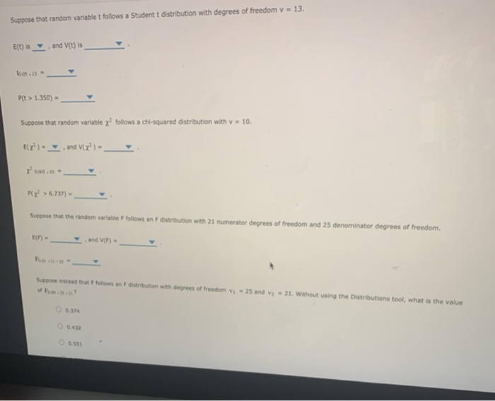 Solved Suppose that random variablet follows a Studentt | Chegg.com