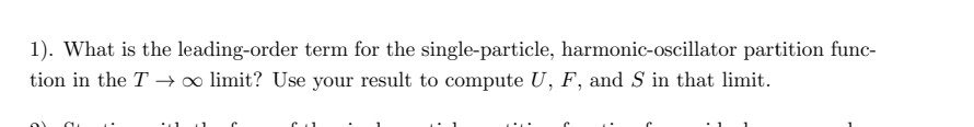 Solved 1). What is the leading-order term for the | Chegg.com