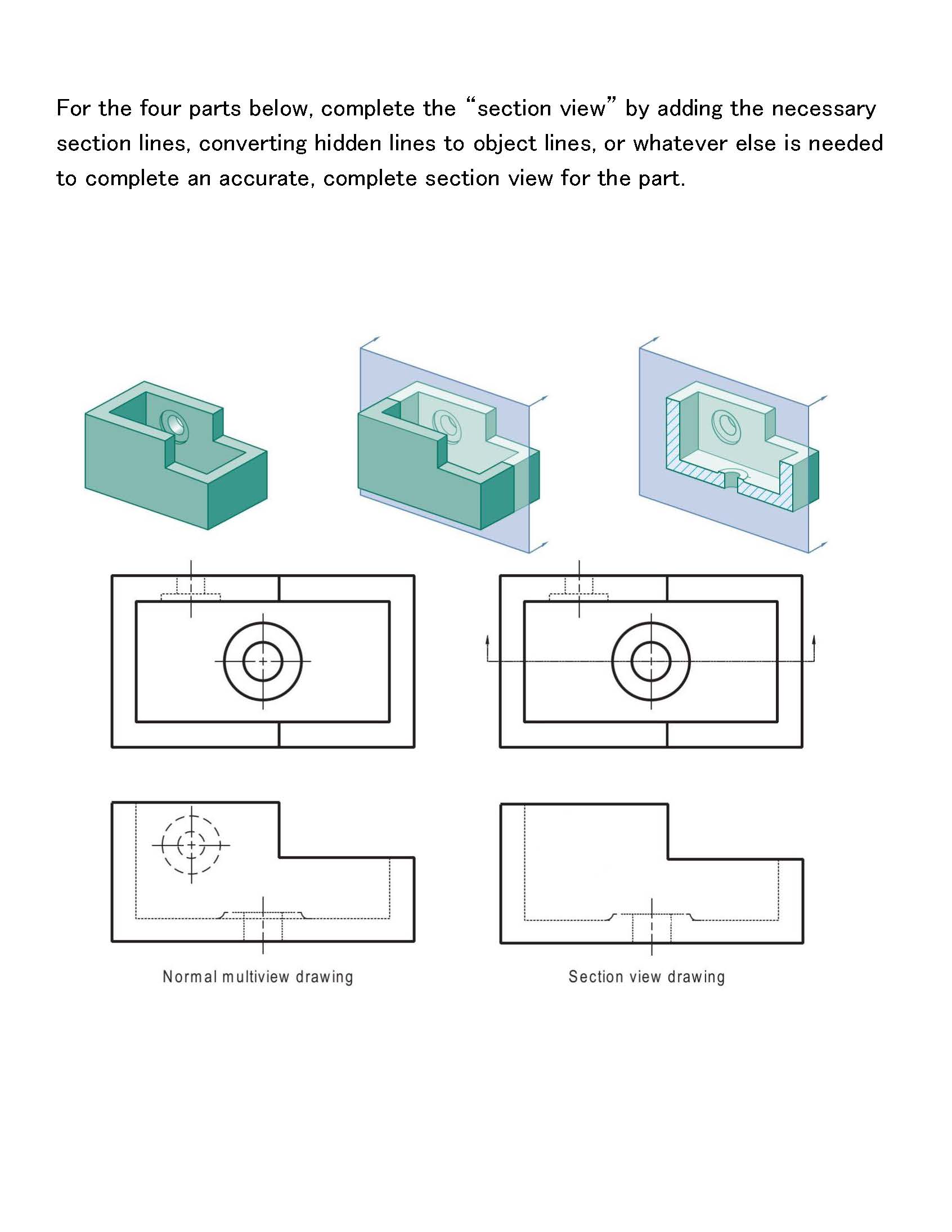 Solved Complete the section view please. | Chegg.com
